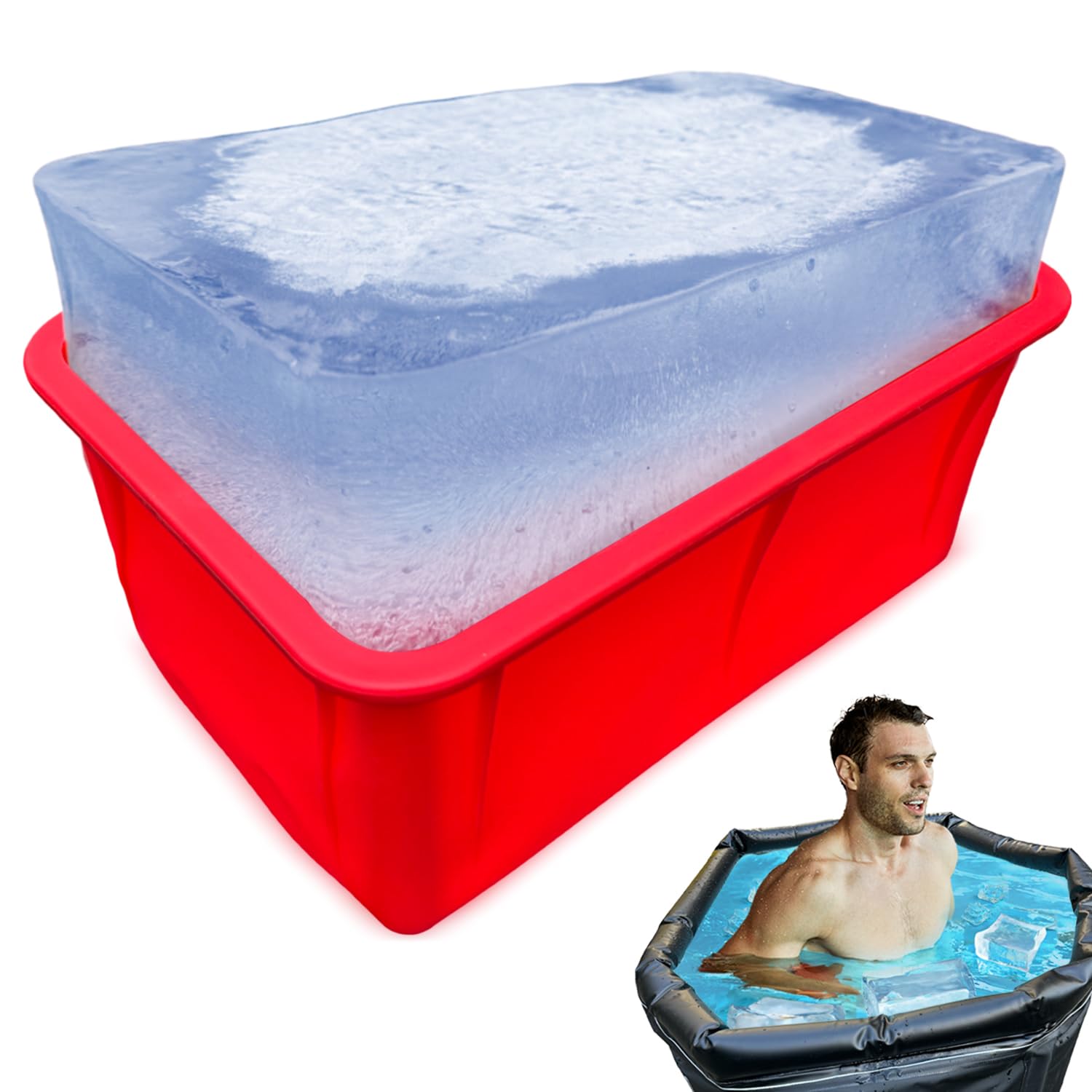 Amazon.com: Large Ice Block Mold For Cold Plunge, Ice Baths & Coolers ...