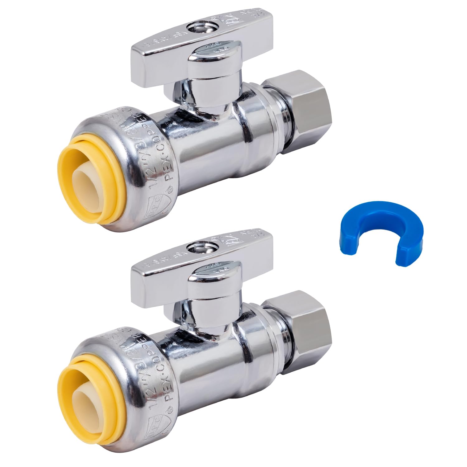 Snapklik.com : Straight Stop Valve, 2-Pack Straight Water Shut Off ...