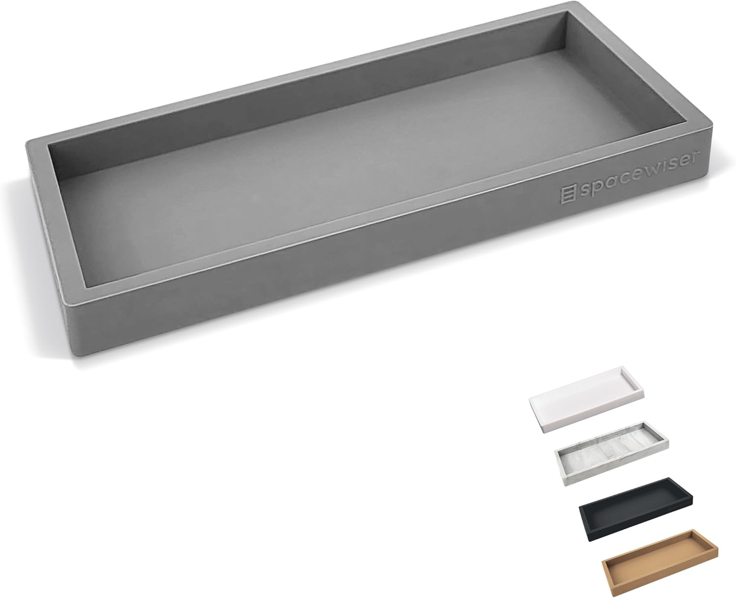 Amazon.com: Spacewiser Countertop and Vanity Tray - Small 7.7" Silicone ...