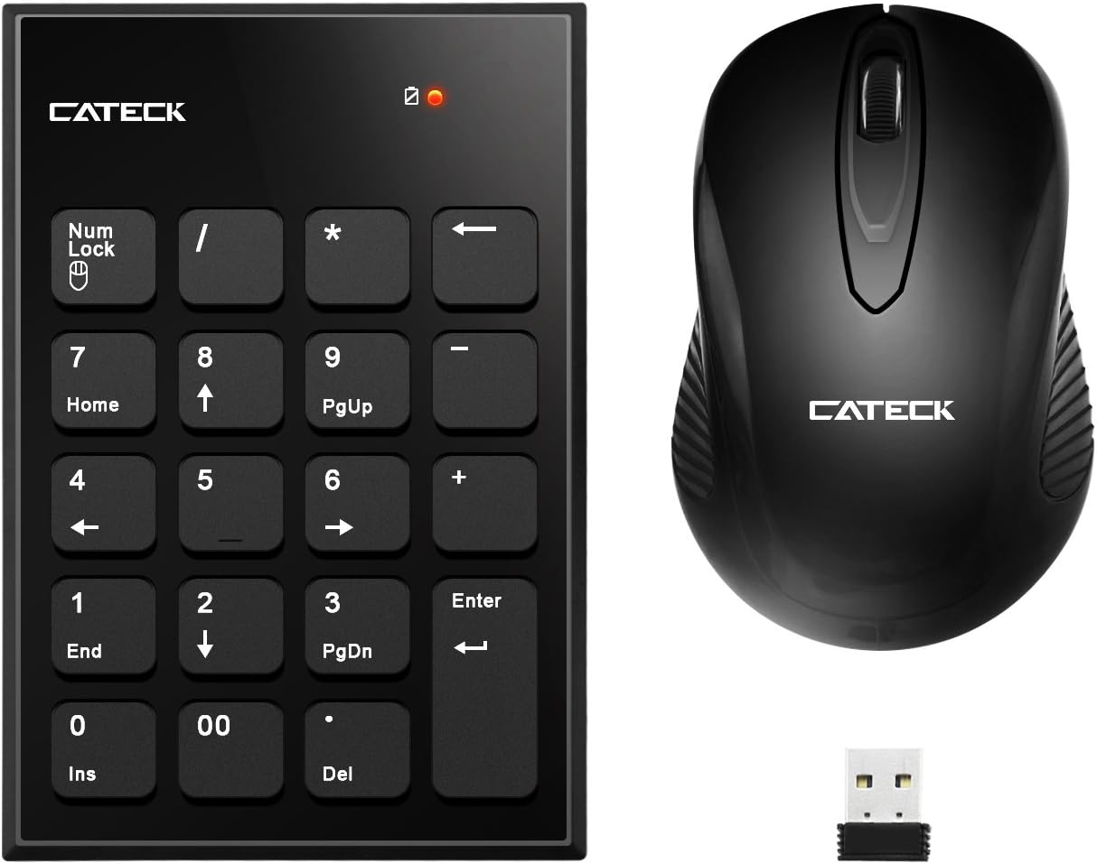 Amazon.com: Numeric Keypad & Mouse Combo, Cateck 2.4G 19 Keys Wireless ...