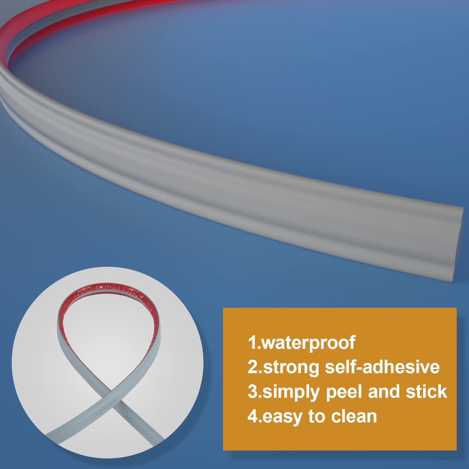 Snapklik.com : Flexible Trim Caulk Strip, Peel And Stick Trim For ...