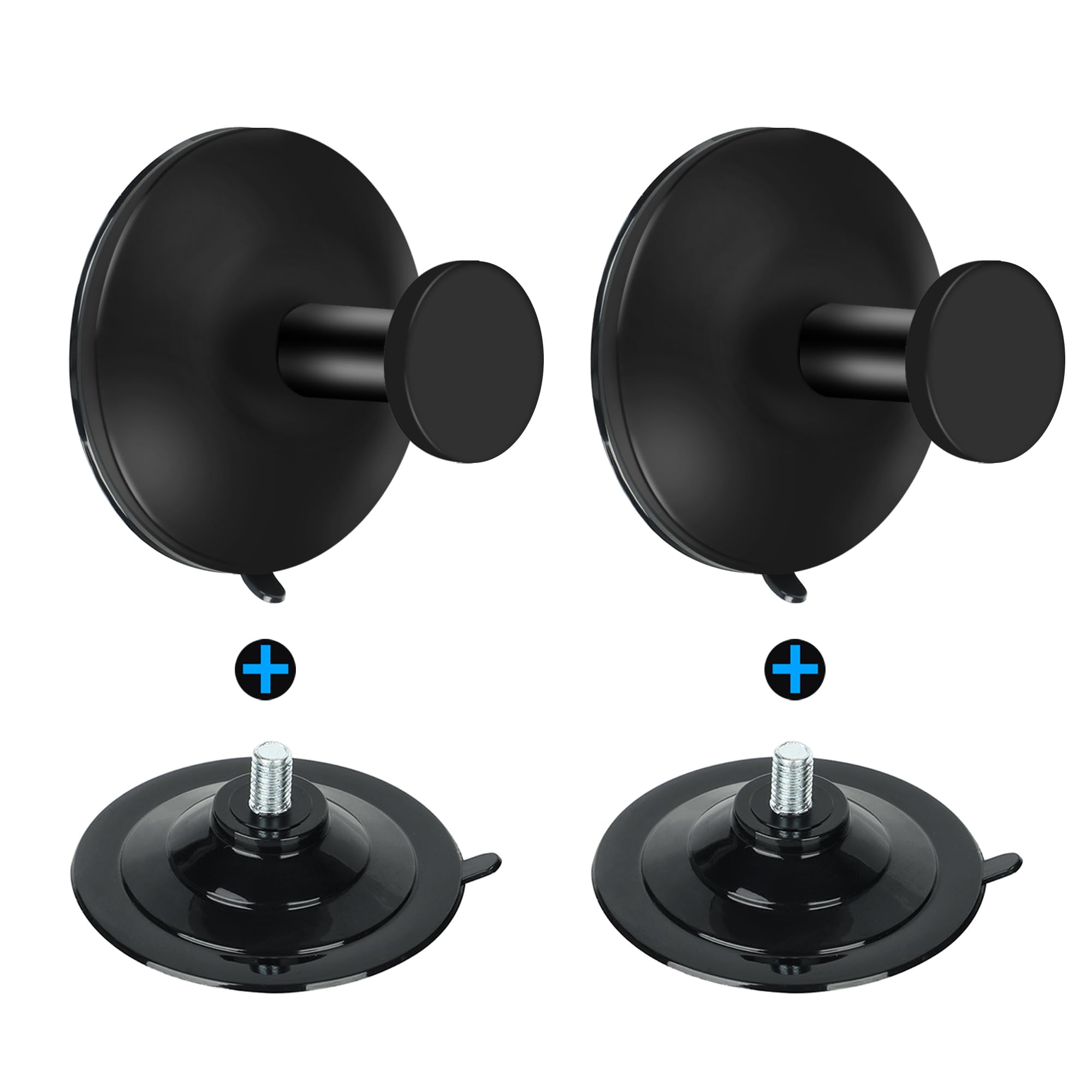Amazon.com: SAYAYO Suction Cup Hooks for Shower, Matte Black Suction ...