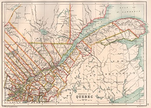 QUEBEC QUÉBEC: Showing counties/territories. Canada. BARTHOLOMEW;1891 ...