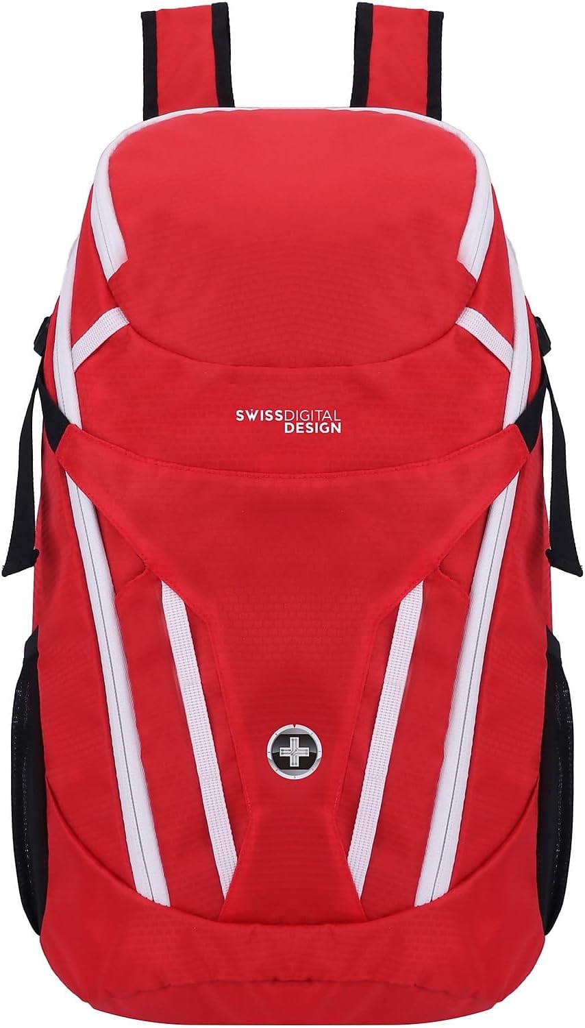 Amazon.com | Swissdigital Design Kangaroo Foldable Backpack, Red ...
