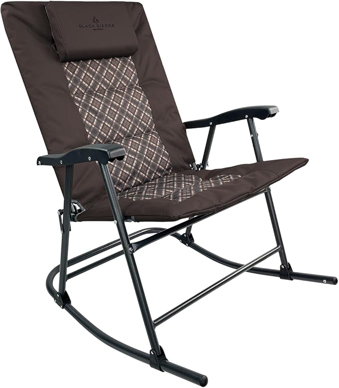 Amazon.com : Black Sierra High Back Folding Rocking Chair, XL Oversize ...
