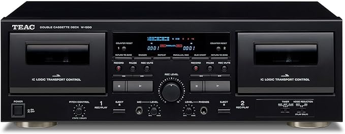 Amazon.com: TEAC W-1200B Dual Cassette Deck with Recorder with USB ...