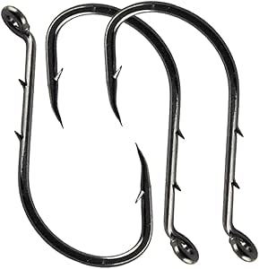 Amazon.com : 50pcs Barbed Baitholder Hooks Octopus Fishing Hooks Offset Jig Fishing Hooks Sharp ...