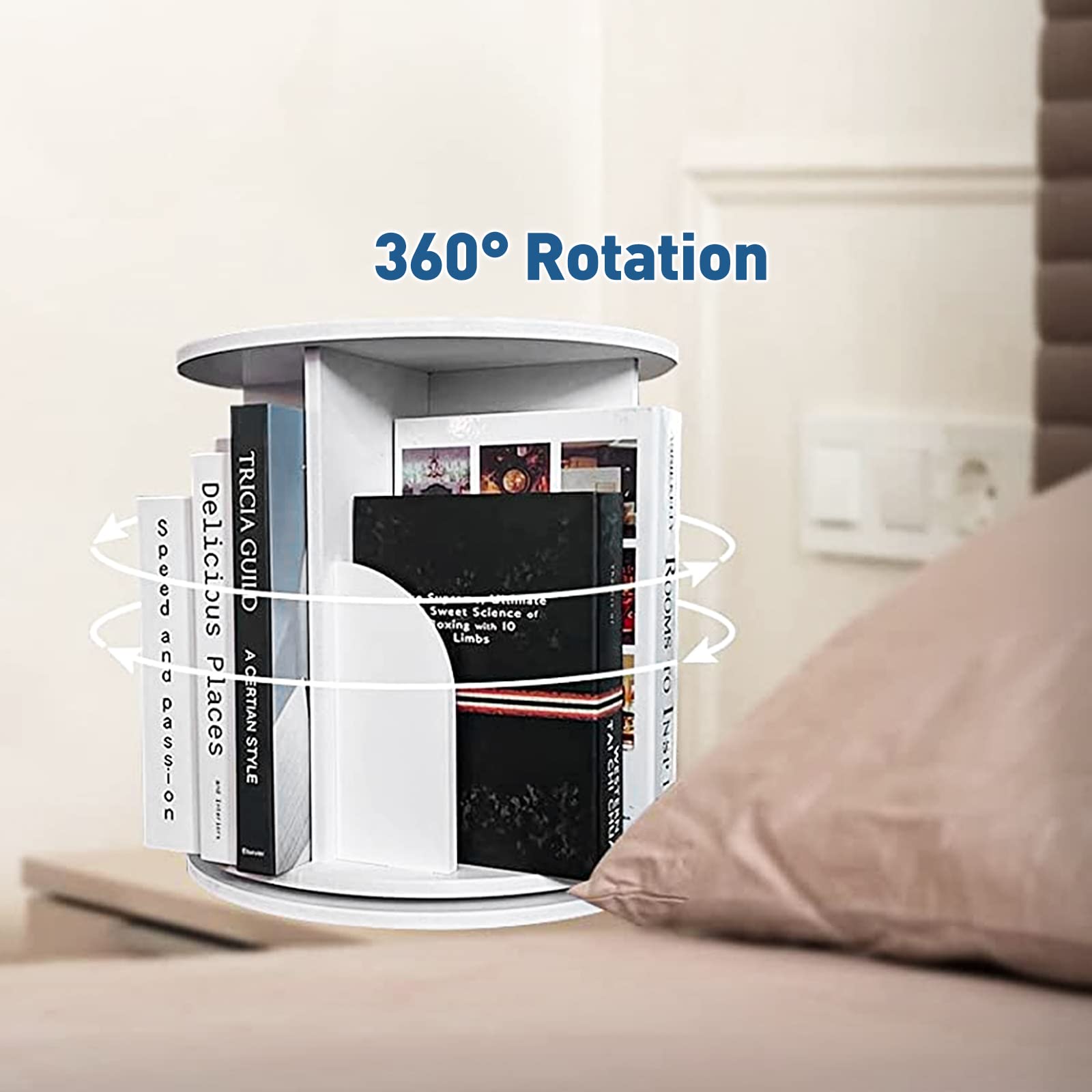 Snapklik.com : YGYQZ Upgraded Rotating Bookshelf - Bling 360 View ...