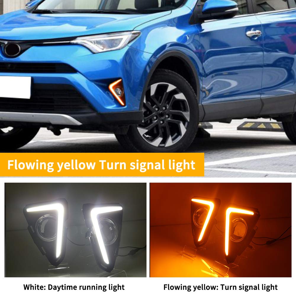 Rav 4 Accessories Pair For Toyota RAV4 2016 2017 2018 LED Front Bumper ...