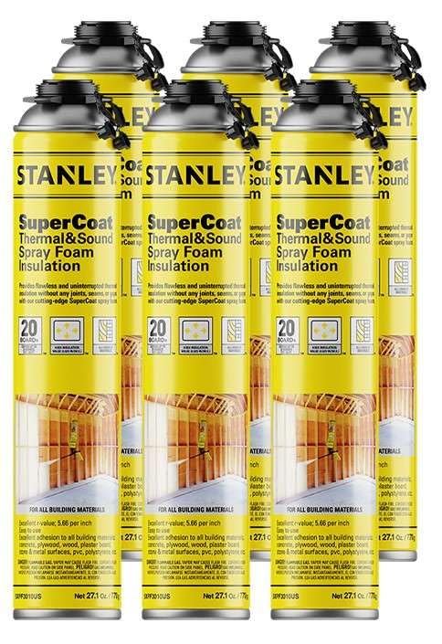 STANLEY Supercoat Spray Foam Insulation - Closed Cell Spray Foam Covers ...