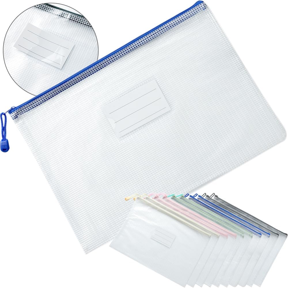 Amazon.co.jp: Webirth ジッパー式収納袋 【ラベル一体型の袋でものの仕分けや整理が簡単にできる！】 好みに合わせてサイズ/カラーを選べる (A5 マルチカラー10枚 ...