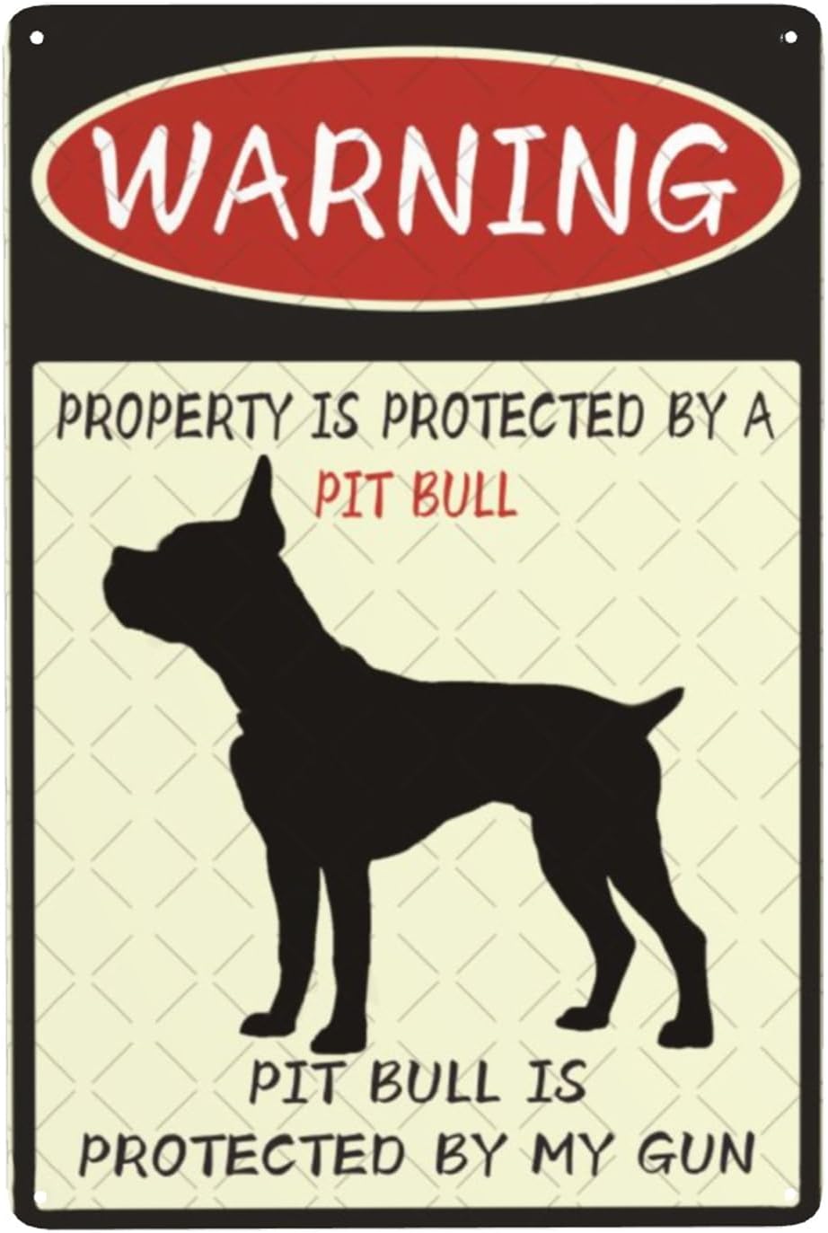 Amazon.com: Funny Warning Beware of Dog Pit Bull Aluminum Sign (9x12 ...