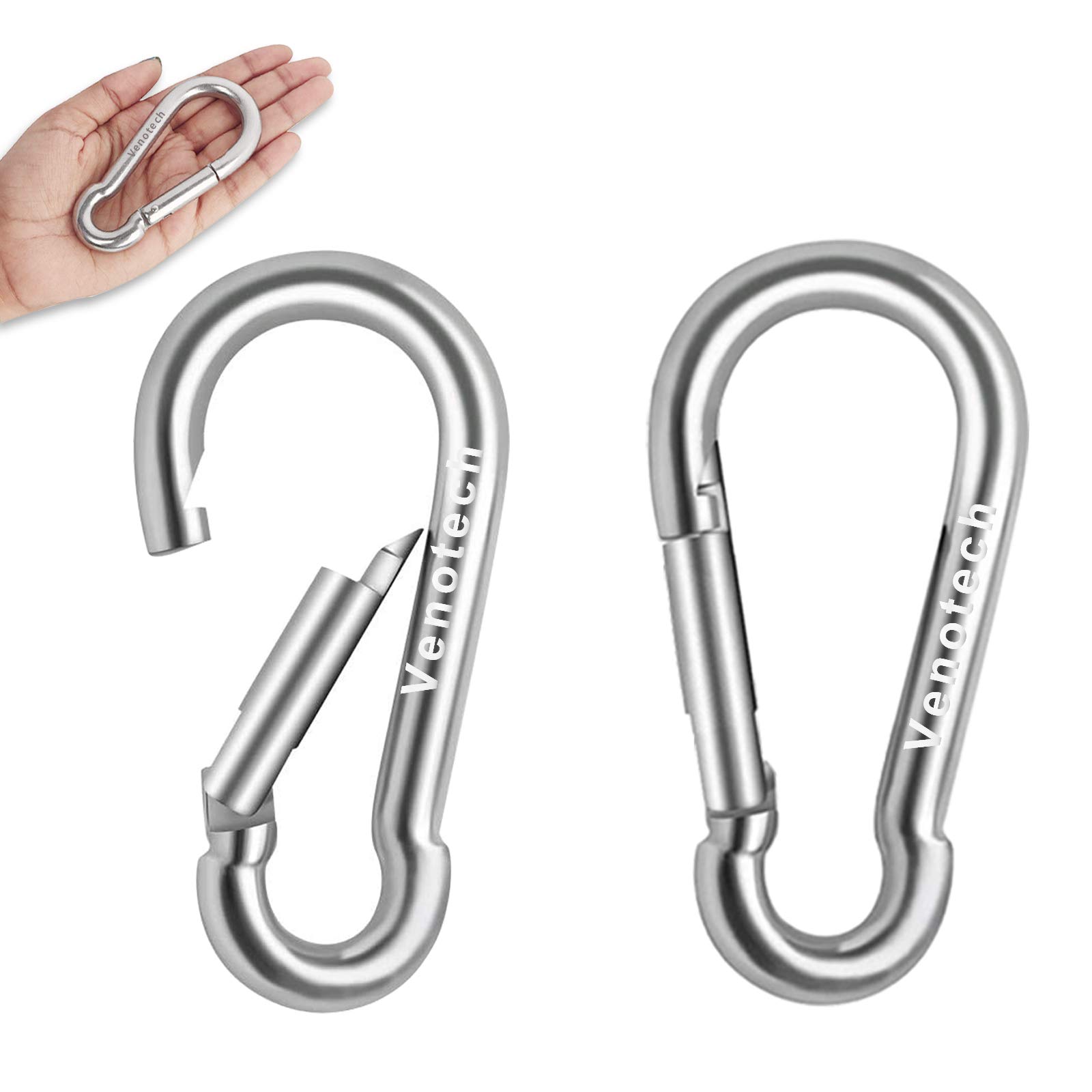 Amazon.com: 4 Inch Heavy Duty Carabiner Clips,Extra Large Stainless ...
