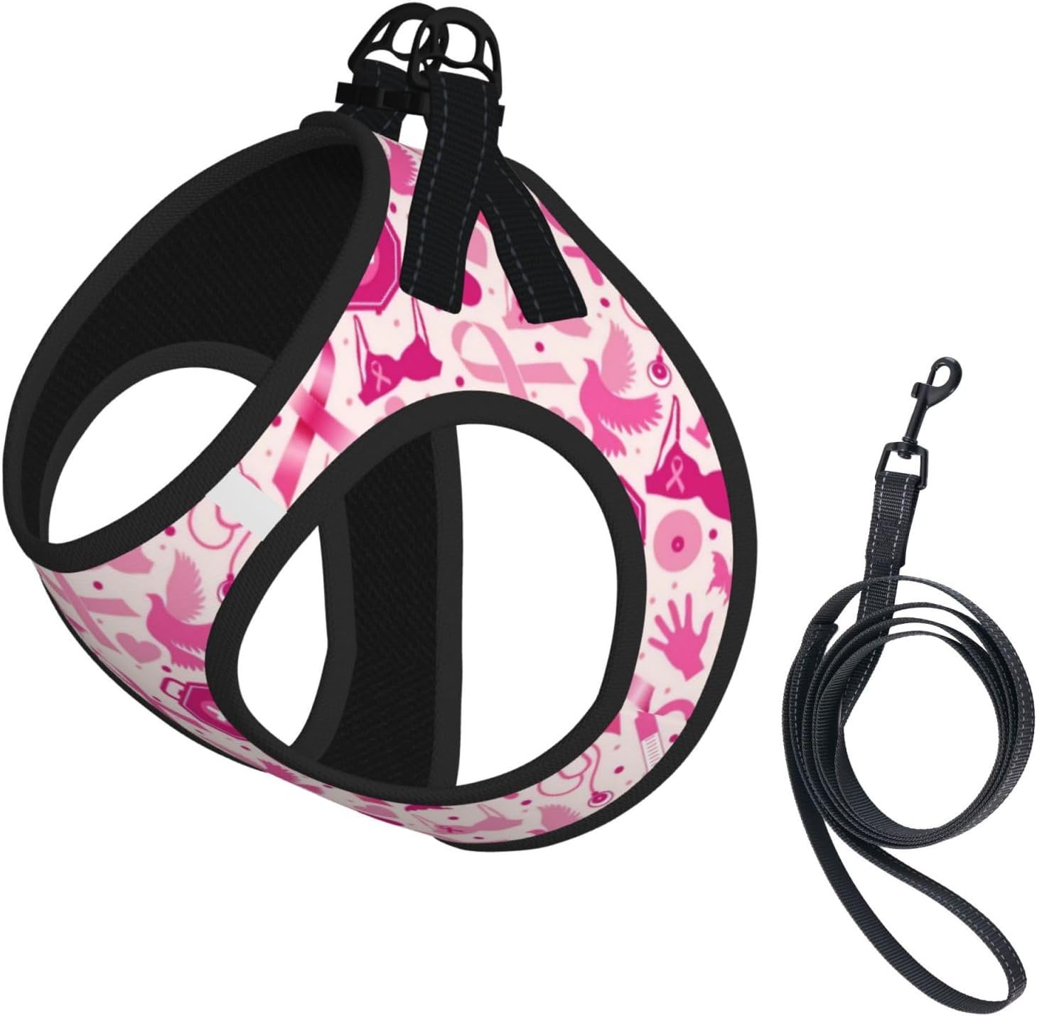 Amazon.com : Breast Cancer Awareness No Pull Dog Harness and Leash Set ...