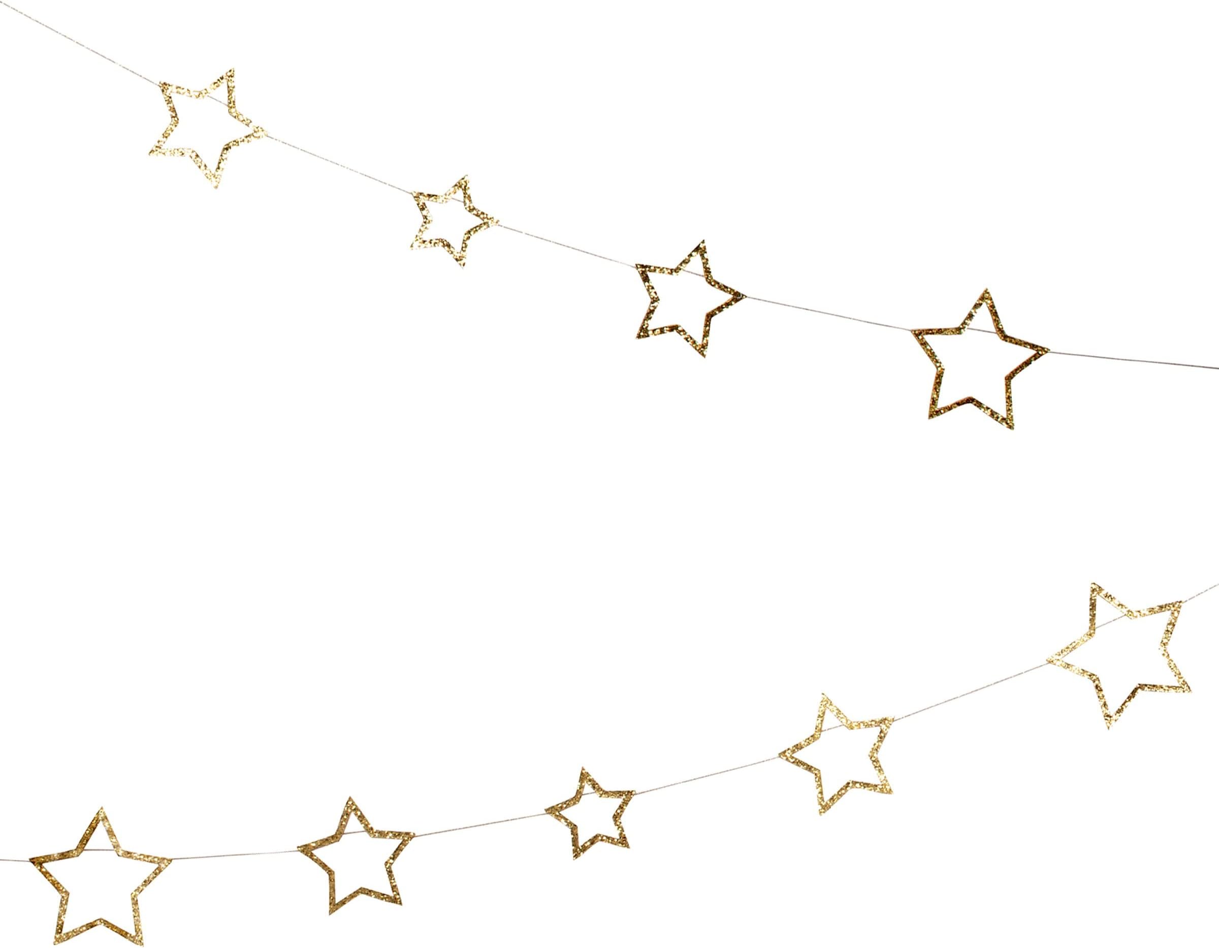 Amazon.com: Meri Meri Gold Star Glitter Garland (Pack of 1) : Home ...