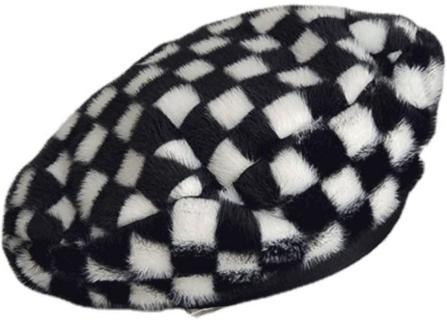 Beret for Women Leopard Print Flat Top Hat Autumn Winter Zebra Patern ...