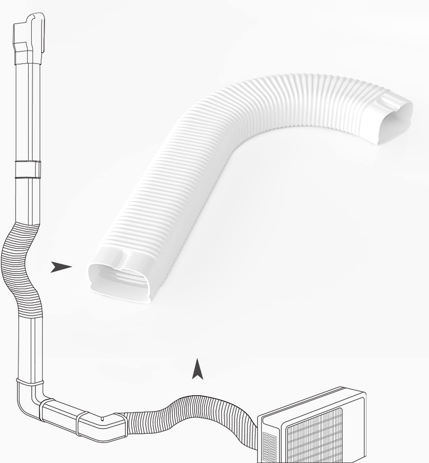 Amazon.com: Cestluck 4" W Flexible Duct, Decorative PVC Line Set Cover ...