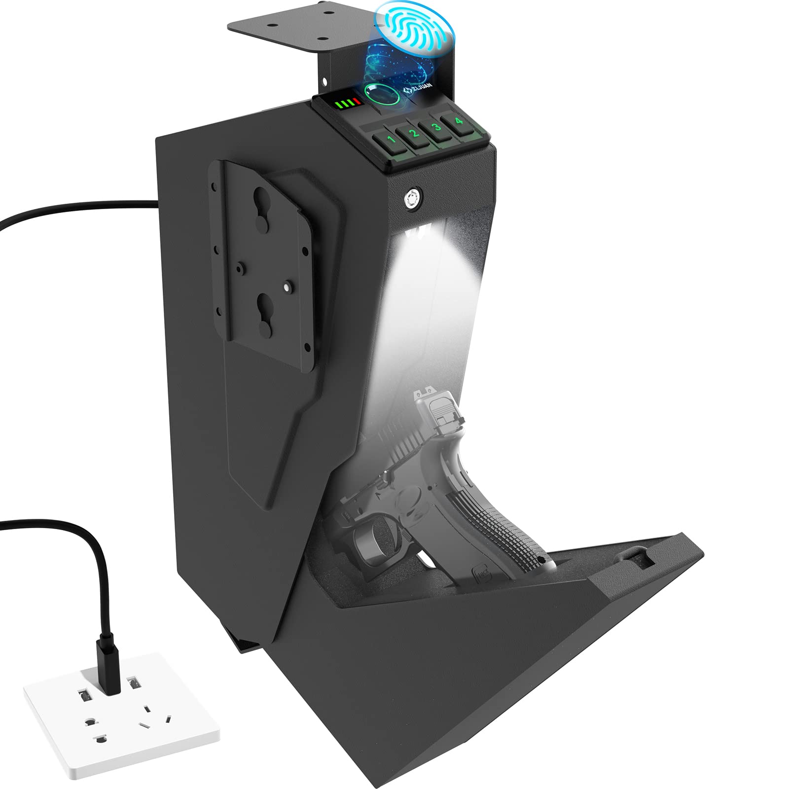 Amazon.com: Z ZLJUAN Mounted Gun Safe for Pistols,Quick-Access Handgun ...