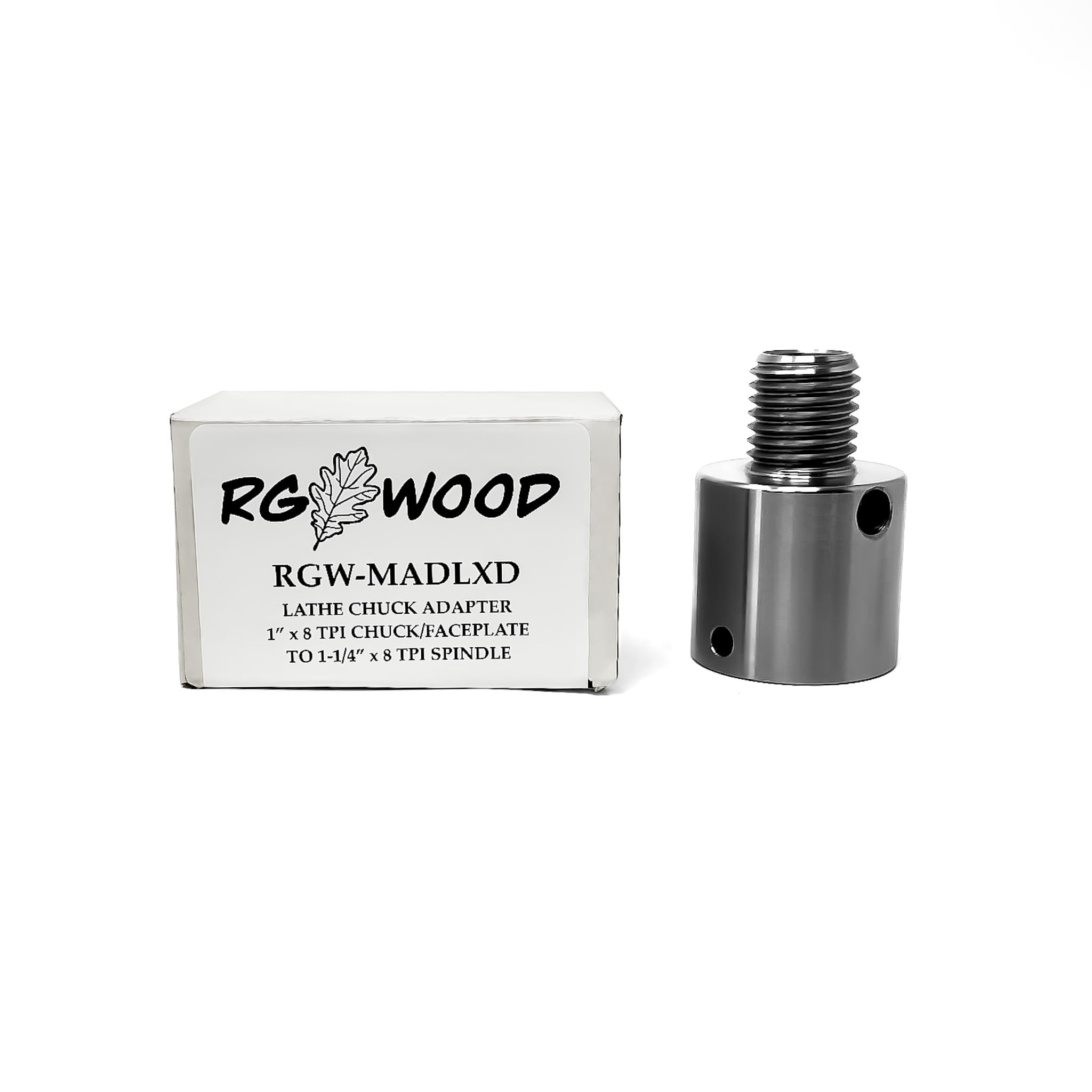 RGWOOD Lathe Chuck Faceplate Adapter from 1-1/4" x 8tpi Lathe to 1" x ...