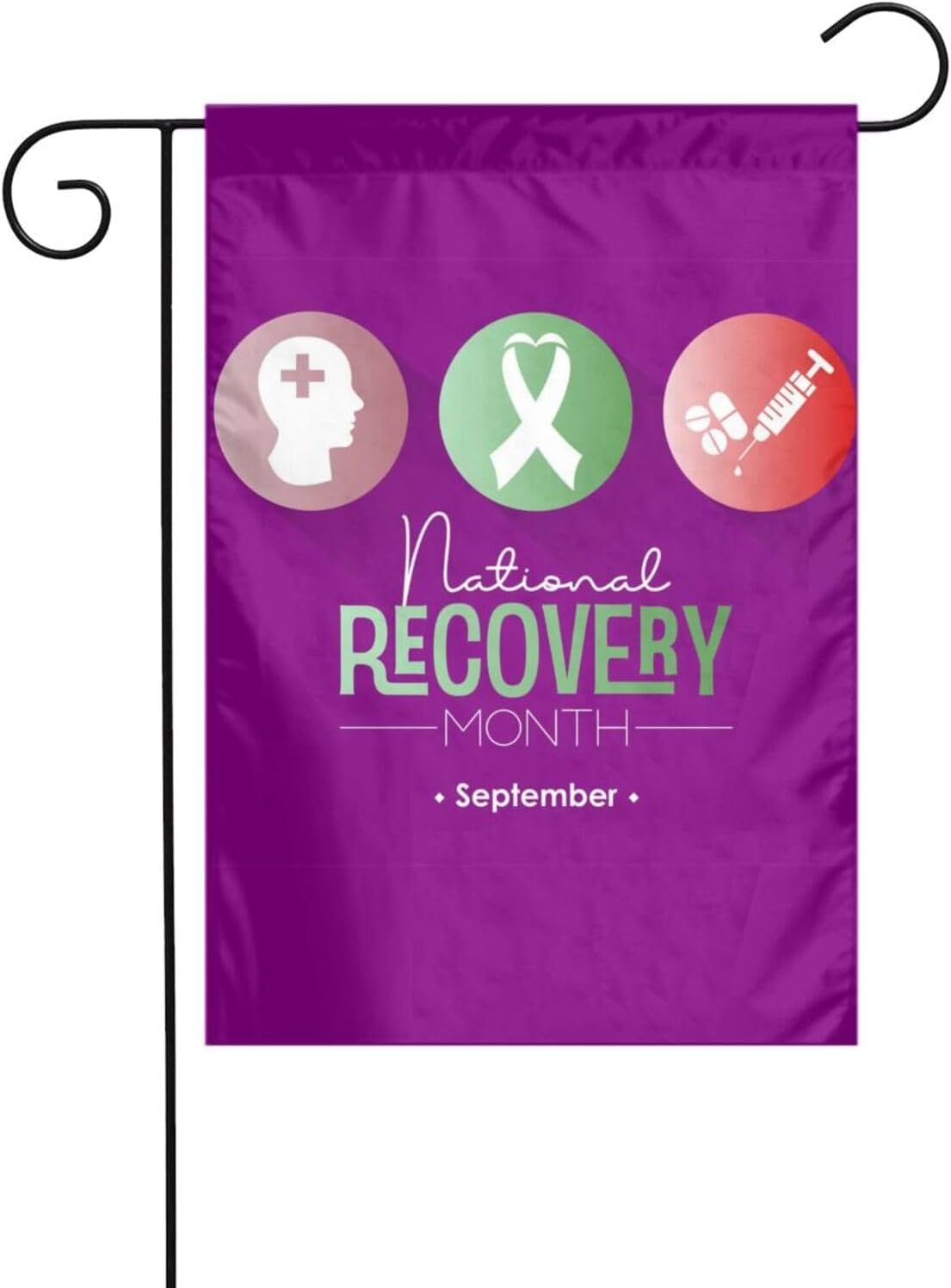 Amazon.com : National Recovery Month Purple Ribbon Flags Garden Flag ...