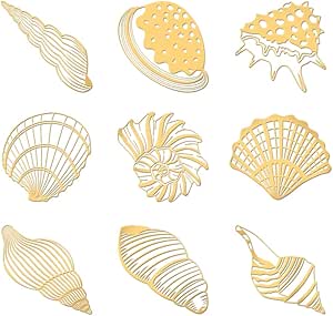Amazon.com: OLYCRAFT 9pcs 1.6x1.6 Inch Ocean Theme Stickers Sea Shell ...