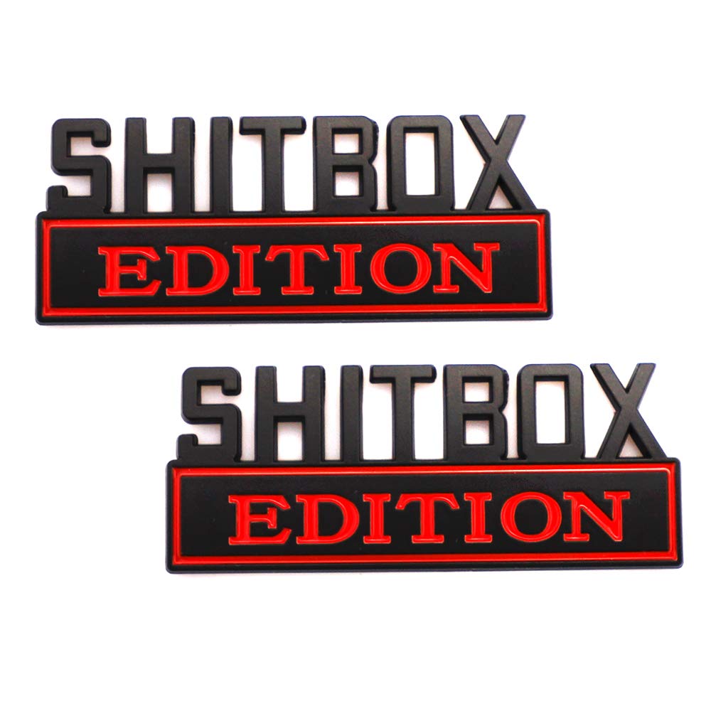 Snapklik.com : 2 Pcs SHITBOX Edition Emblem Car Side Rear Front Hood ...