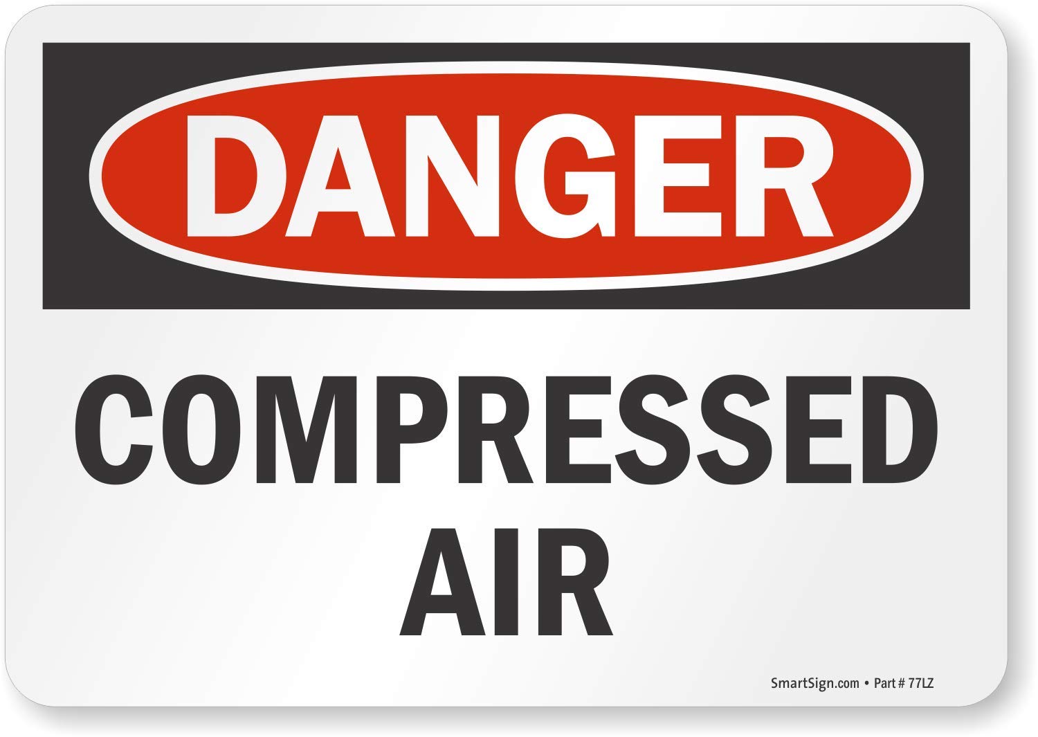 SmartSign"Danger - Compressed Air" Label | 7" x 10" Laminated Vinyl ...