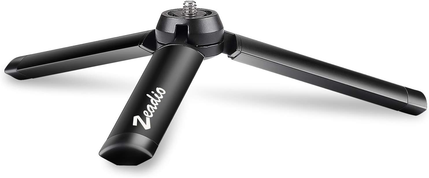 Zeadio Metal Mini Tripod, Desktop Tabletop Stand Tripod with 1/4 Inch ...