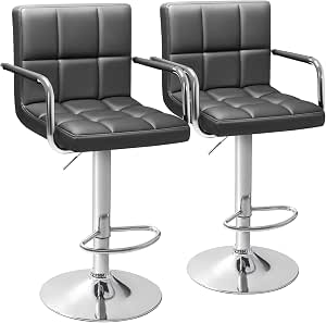 Amazon.com: Homall Bar Stools Modern PU Leather Adjustable Swivel ...