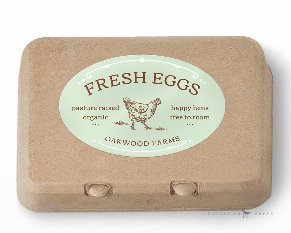 Amazon.com: Custom Egg Carton Labels - oval personalized stickers, 3.25 ...