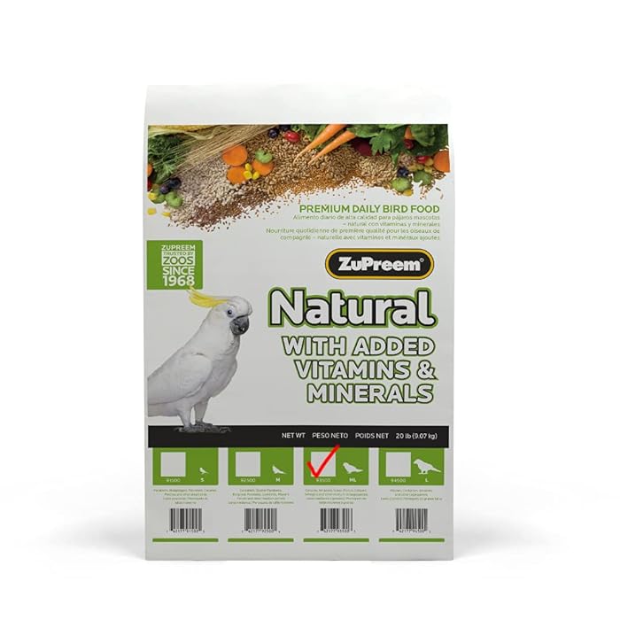 Buy ZuPreem Natural Bird Food Pellets for Parrots & Conures, 20 lb ...