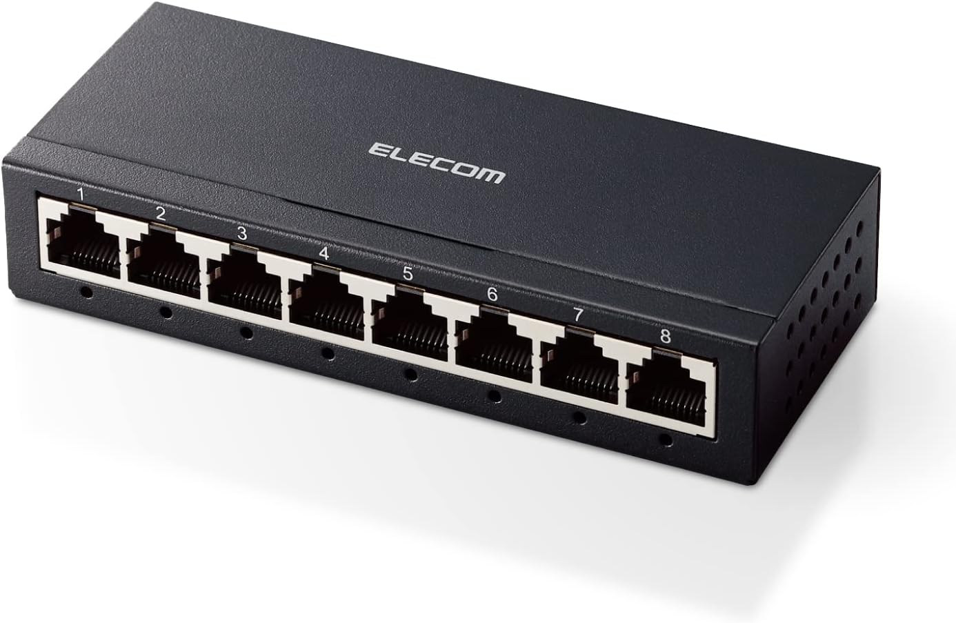 Amazon | エレコム スイッチングハブ 8ポート ギガビット 金属筐体 コンパクト 軽量 [ACアダプター付属/壁掛け設置対応/静音ファンレス/省電力/EU RoHS指令準拠] ブラック ...