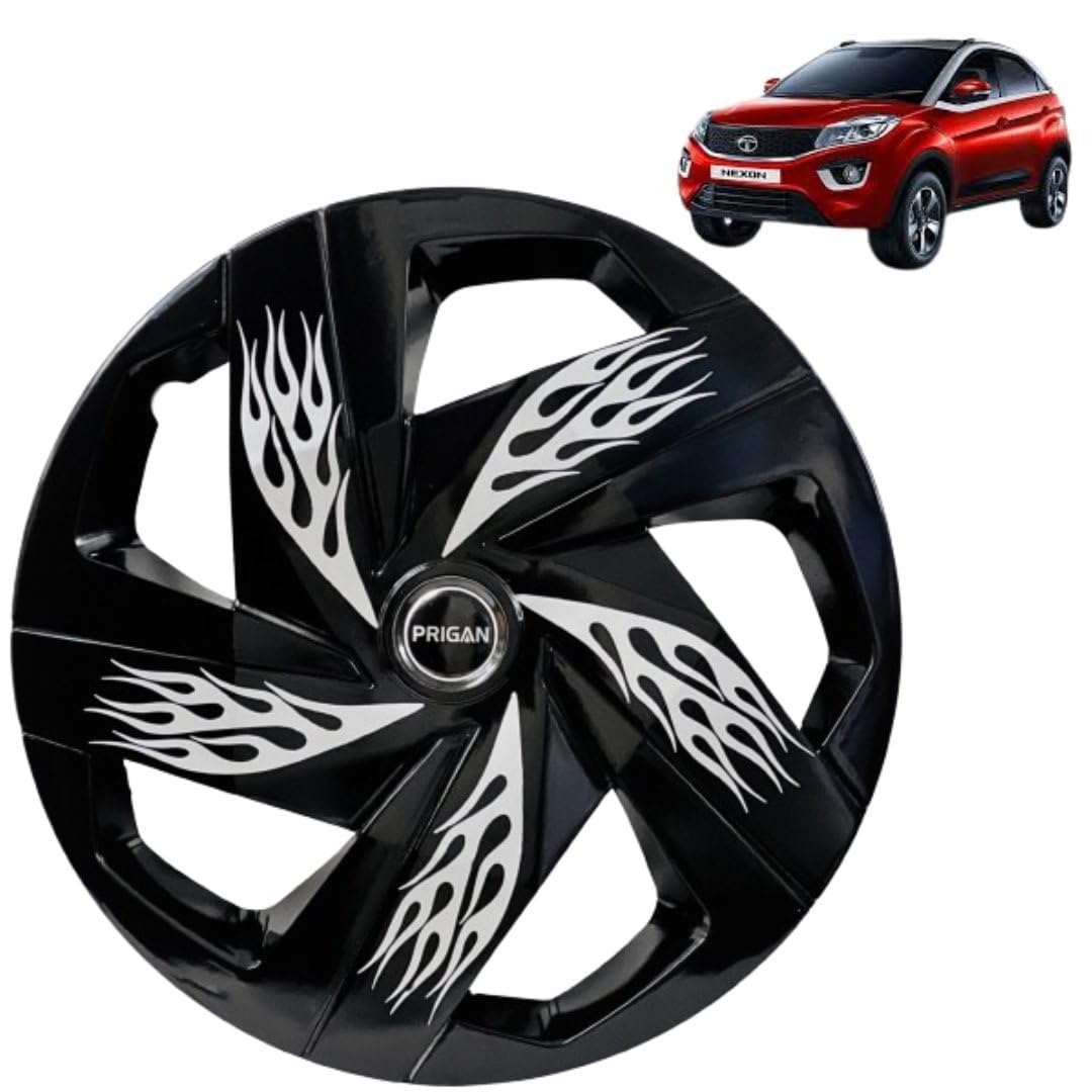 PRIGAN Wheel Cover for Nexon Silver Black Wheel Cover 16" for TATA ...