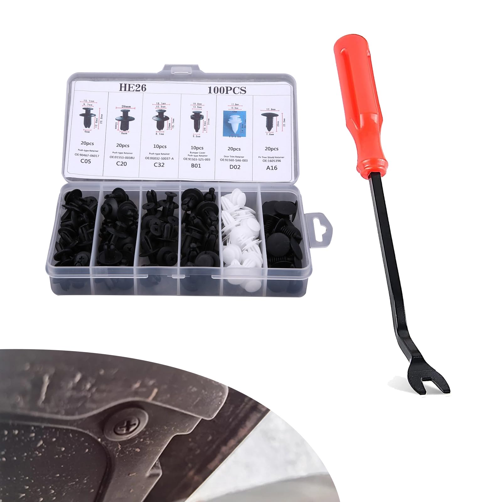 Amazon.com: ijuicy 100 PCS Car Bumper Retainer Clips, Plastic Push ...