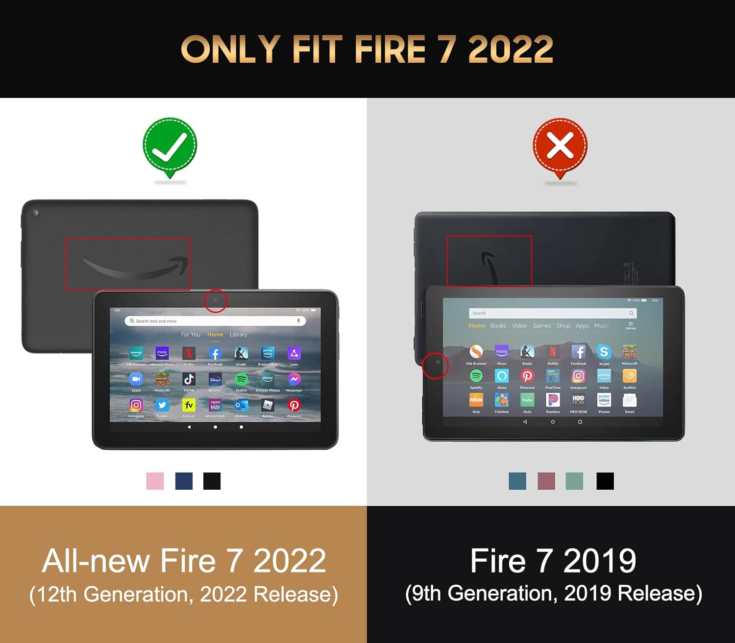 Buy MoKo Case Fit with Amazon All-New Kindle Fire 7 Tablet (2022 ...