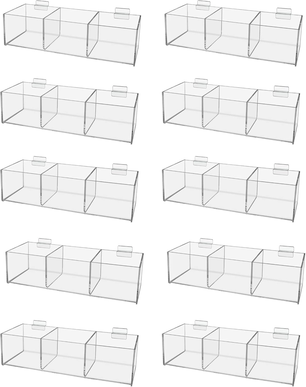 Amazon.com: 10 Pack Slatwall Basket Clear Acrylic Bin Transparent ...