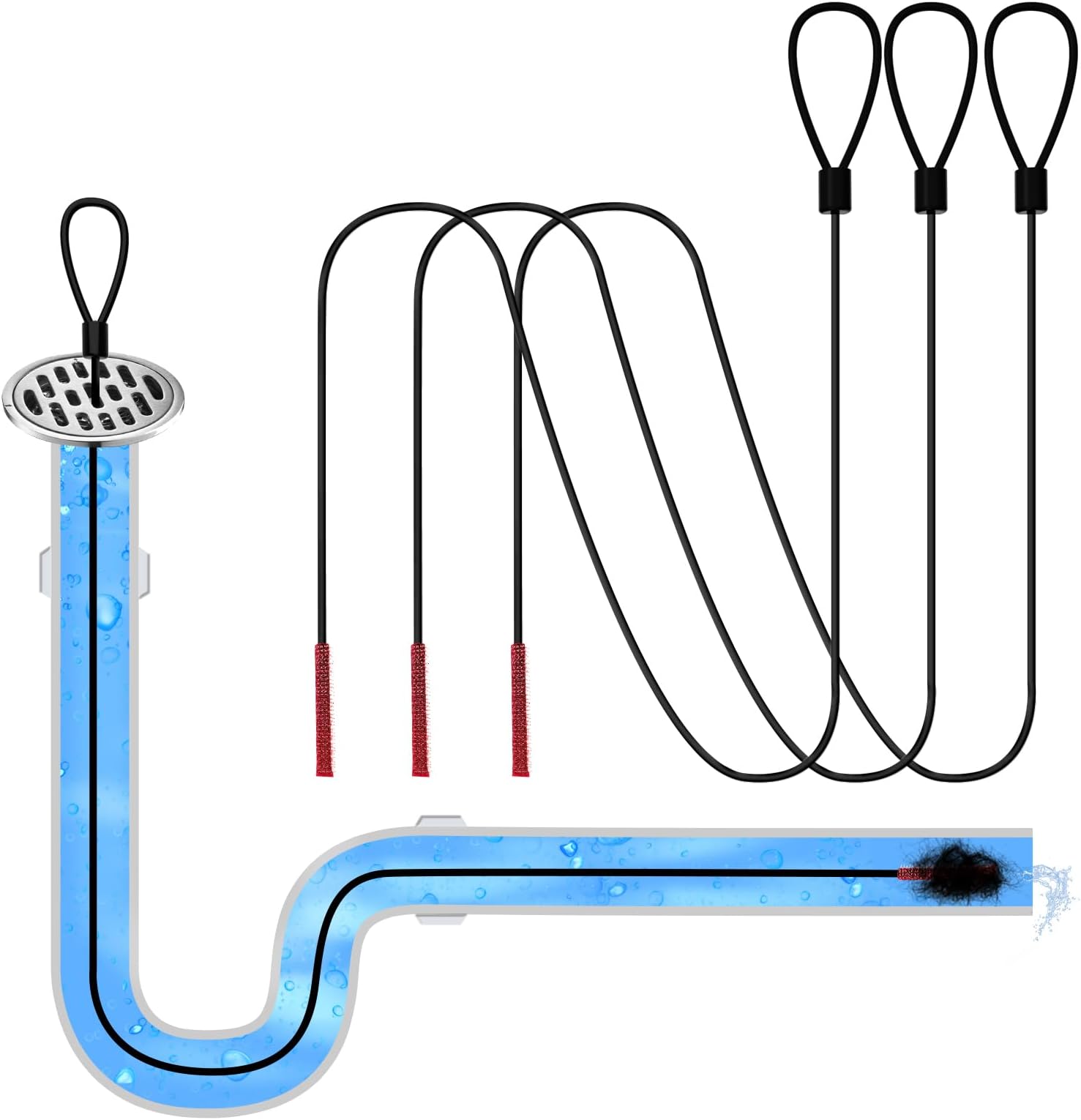 35-Inch Rotating Drain Clog Remover Tool, Hair Catcher Drain Cleaner ...