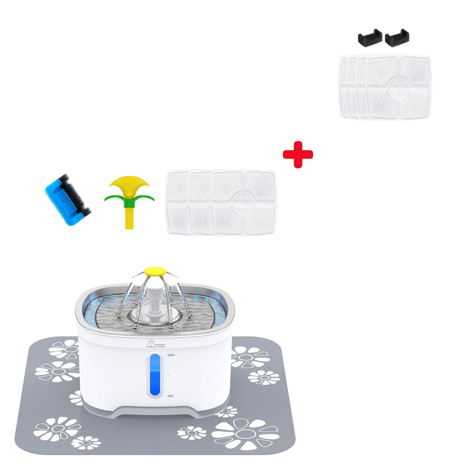 Amazon.com : Wonder Creature Cat Water Fountain with 4 Carbon Filters ...