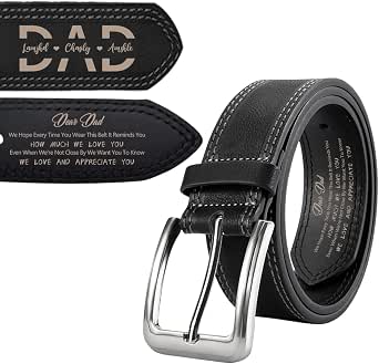 Personalized Engraved Leather Belt for Dad Custom Leather Name Belt for ...
