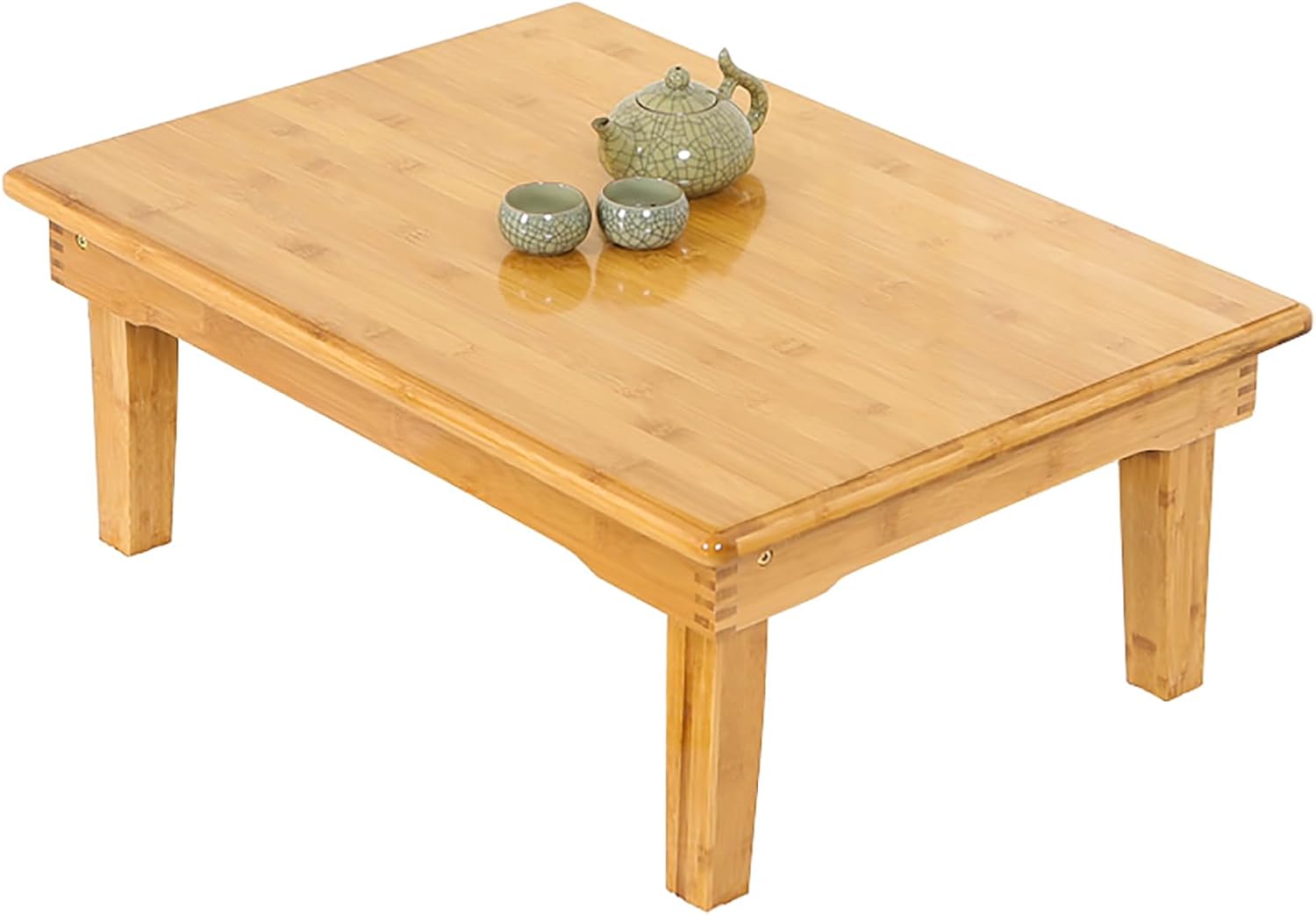 Amazon.com: topjia Bamboo Japanese Dining Table,Folding Low Coffee ...
