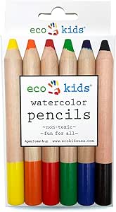 Amazon.com: eco-kids Watercolor Colored Pencils (6-Pack) - Assorted ...