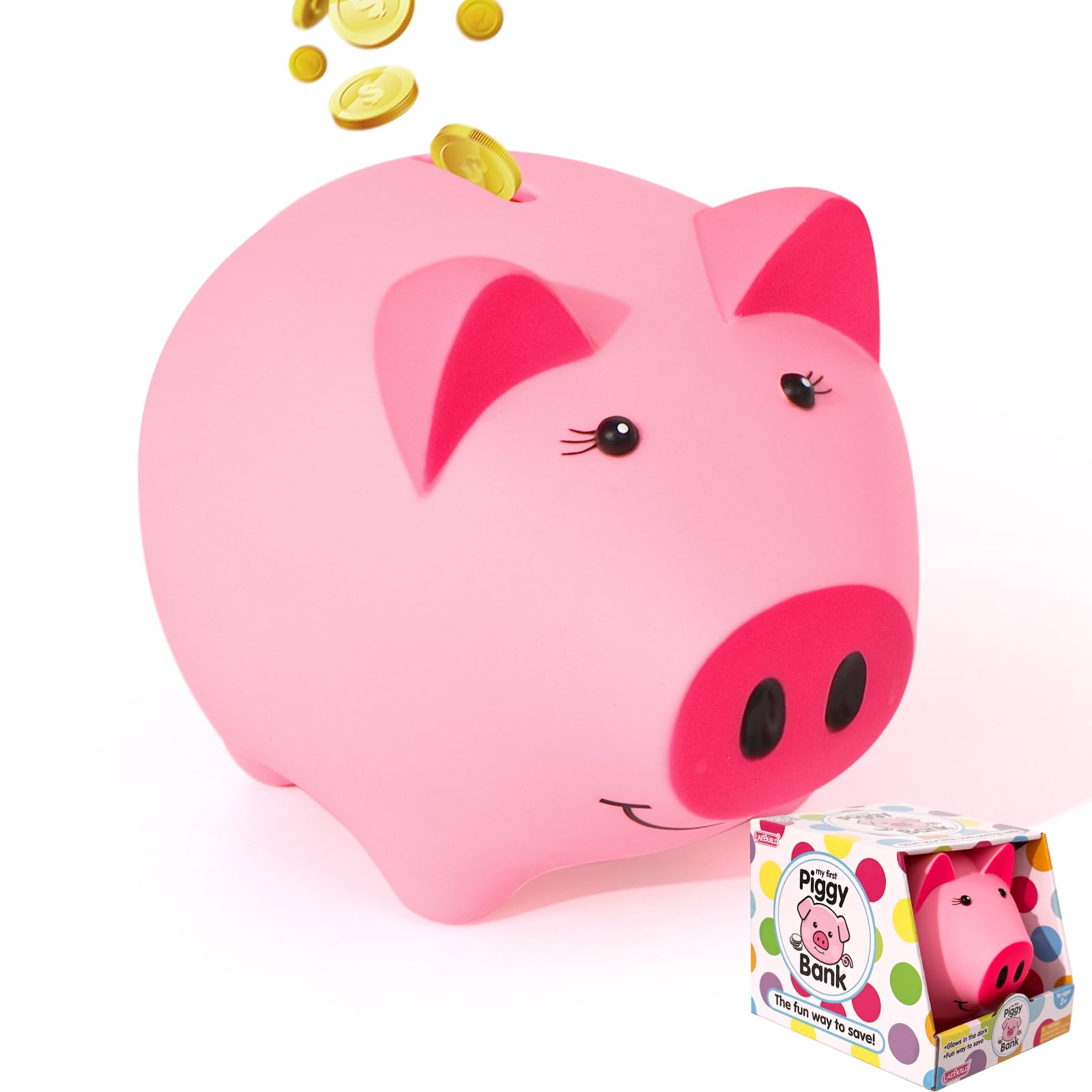 Amazon.com: Laebuild Piggy Bank for Kids - Cute Piggy Bank for Boys and ...