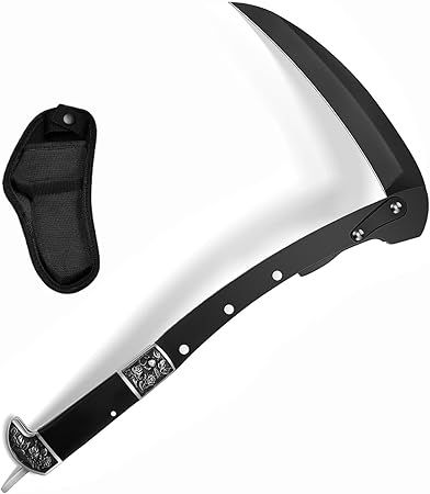 Amazon.com : Folding Sickle, Two Section Foldable Scythe with Wooden ...