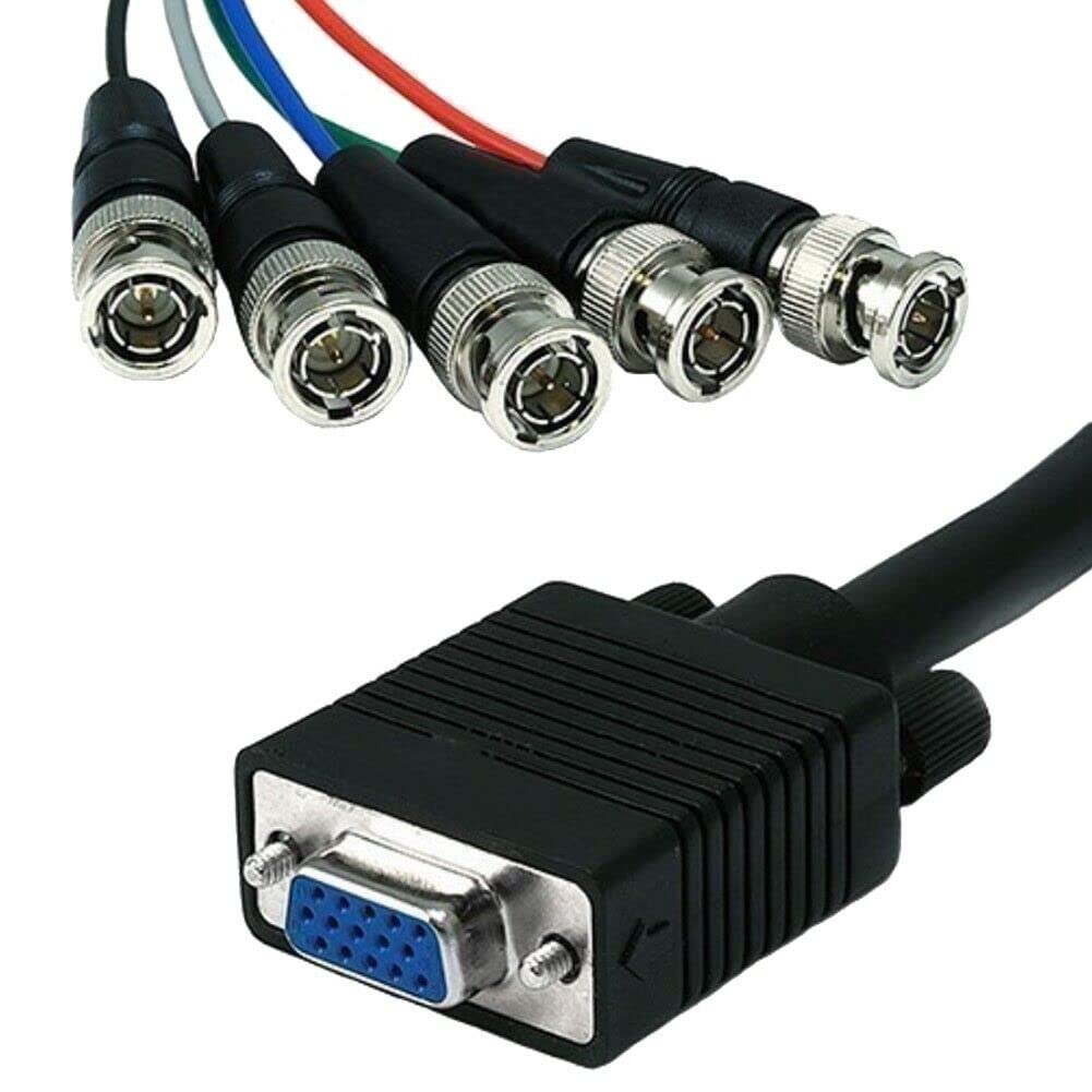 Amazon.com: TUDIN 1FT VGA SVGA HD15 Female to 5 BNC Male RGBHV ...