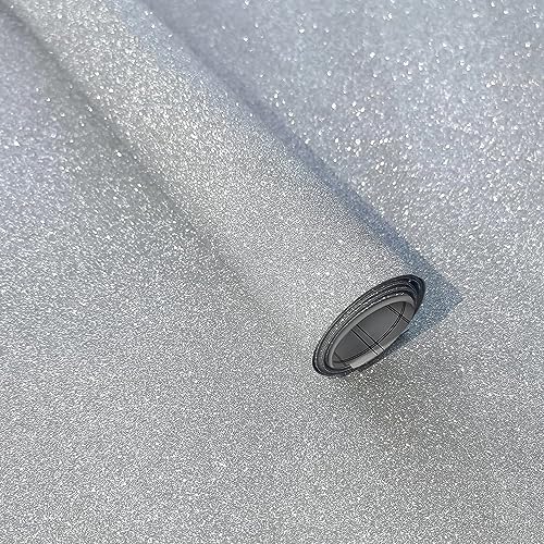Amazon.com: Silver Glitter Wallpaper 15.7" x 78.7" Peel and Stick ...