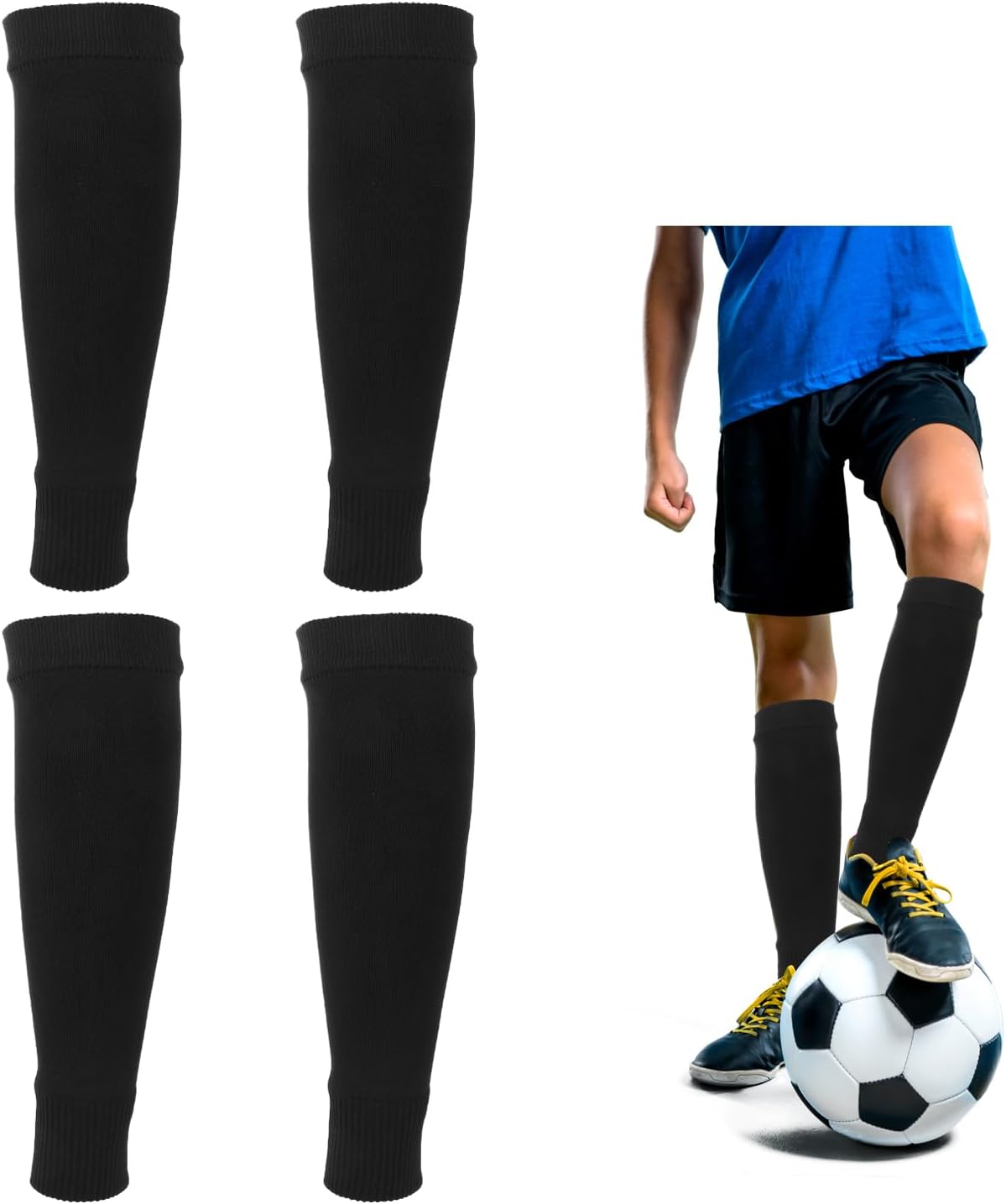 Amazon.com: Trinkrittey 2 Pairs Kids Football Sock Sleeves Team Leg ...