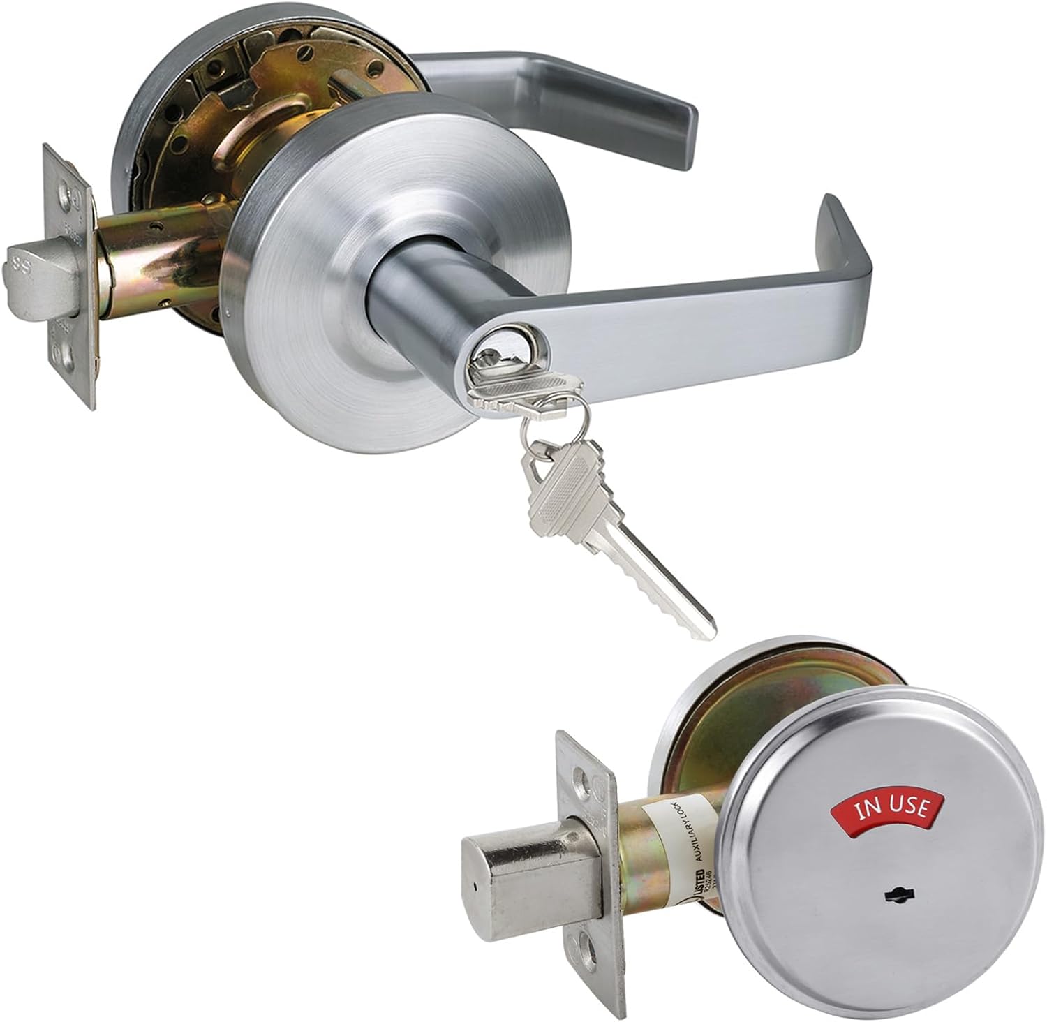 HISAFE Commercial Keyed Entry Door Lever & Commercial in-USE/Vacant ...