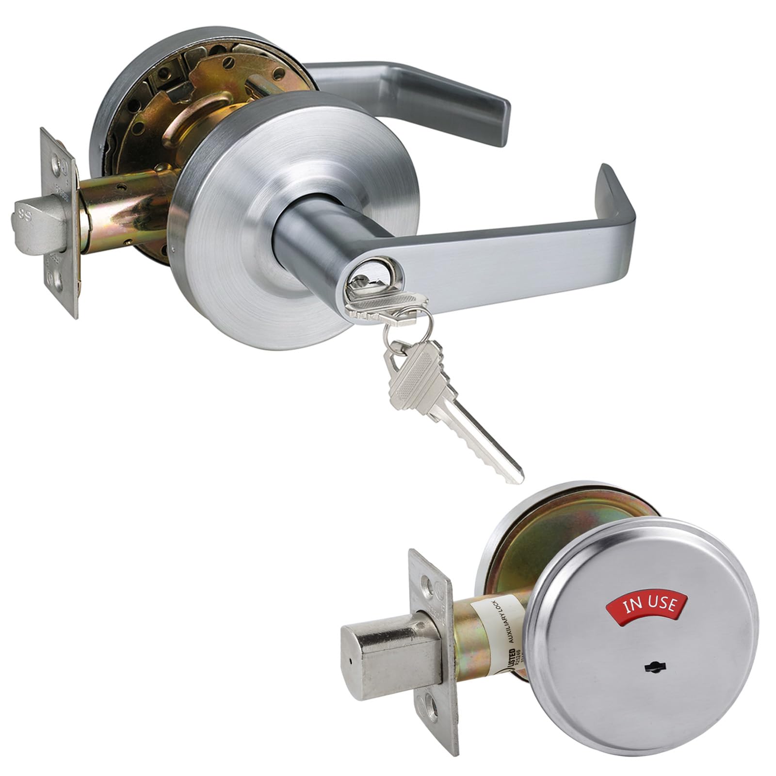 HISAFE Commercial Keyed Entry Door Lever & Commercial in-USE/Vacant ...
