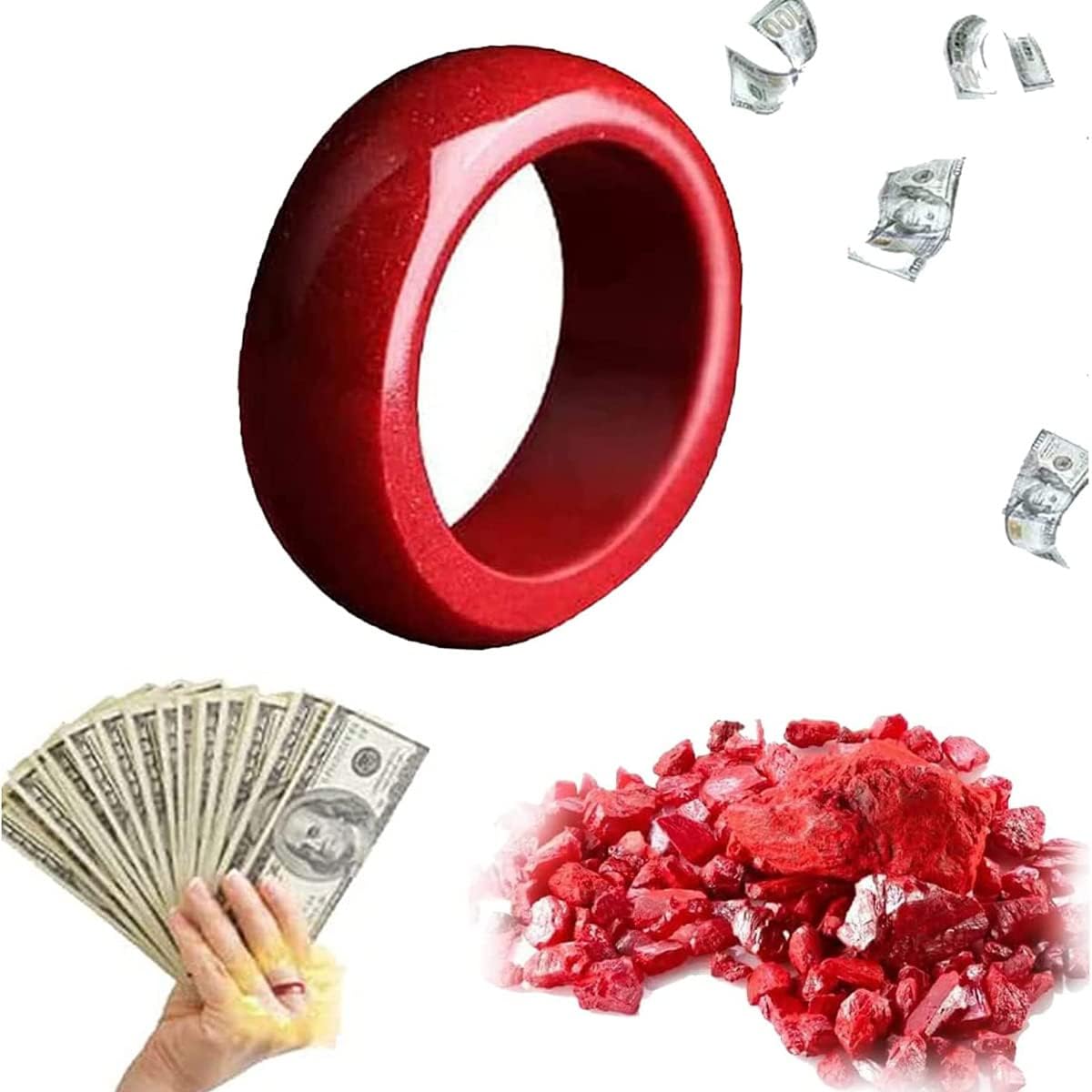 MCHZOY Feng Shui Cinnabar Ring for Men Women Red Lucky Rings Attract ...