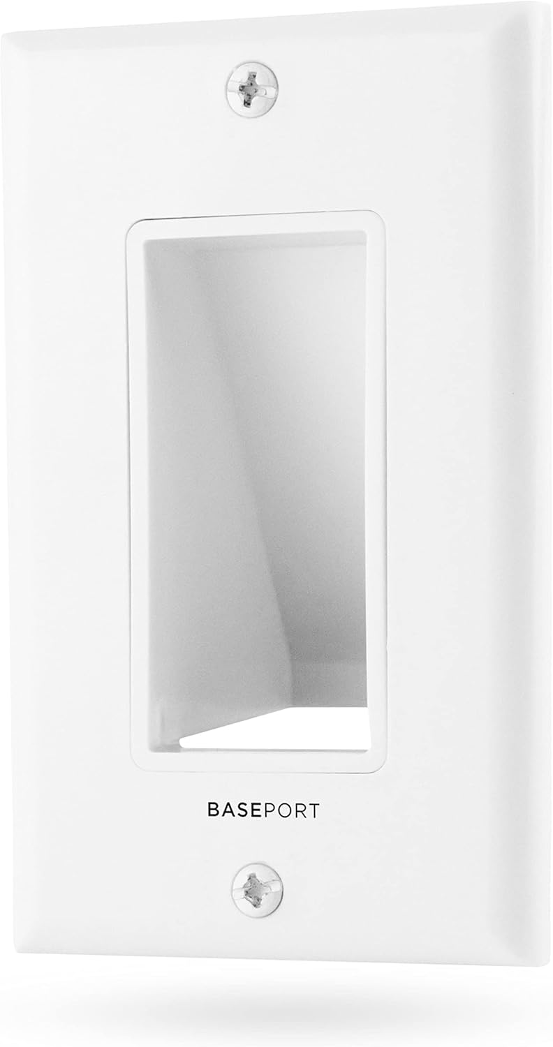 BASEPORT Recessed Cable Wall Plate for Behind Wall Cable Management ...